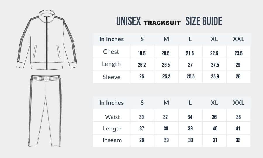 UNISEX TRACKSUIT SIZE GUIDE – Bentley Fortune